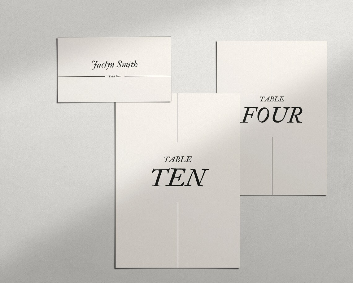 Printable Wedding Table Number Signs and Placeholder Cards Templates ...