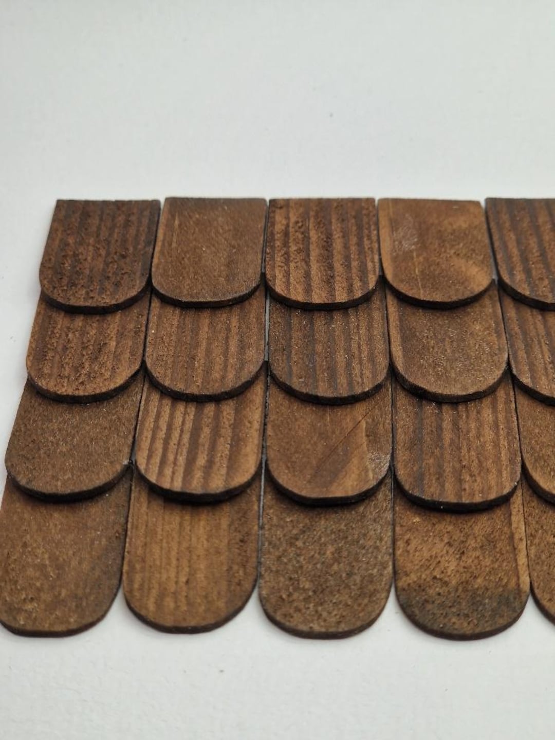 Miniature Wooden Shingles - Roof Shingles - Sawn - Stained 20x10 X 1 Mm ...