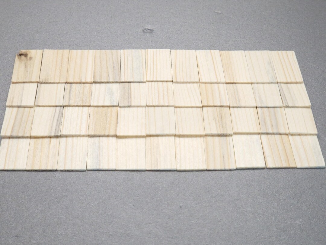 Miniature Wooden Shingles - Roof Shingles - Sawn 20x10 X 1 Mm - 200 Pcs ...