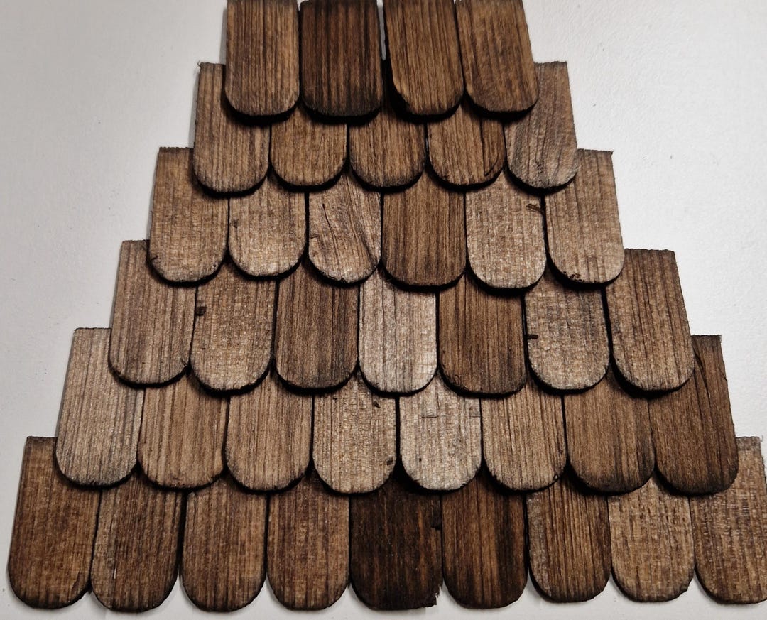 Hand-cut Roof Shingles - 4 X 2.5 Cm X 2-3 Mm / 3 X 2 Cm X 2-3 Mm / 3 X ...