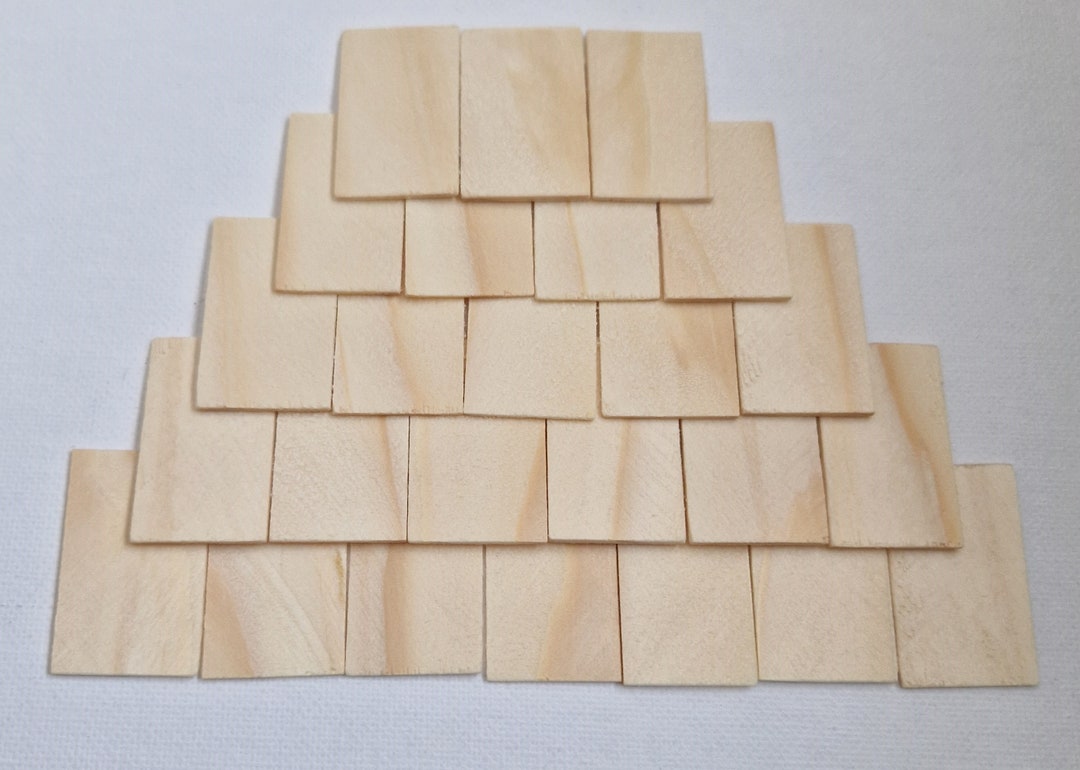 Miniature Wooden Shingles - Roof Shingles, Sawn Approx. 30x15 X 1 Mm ...