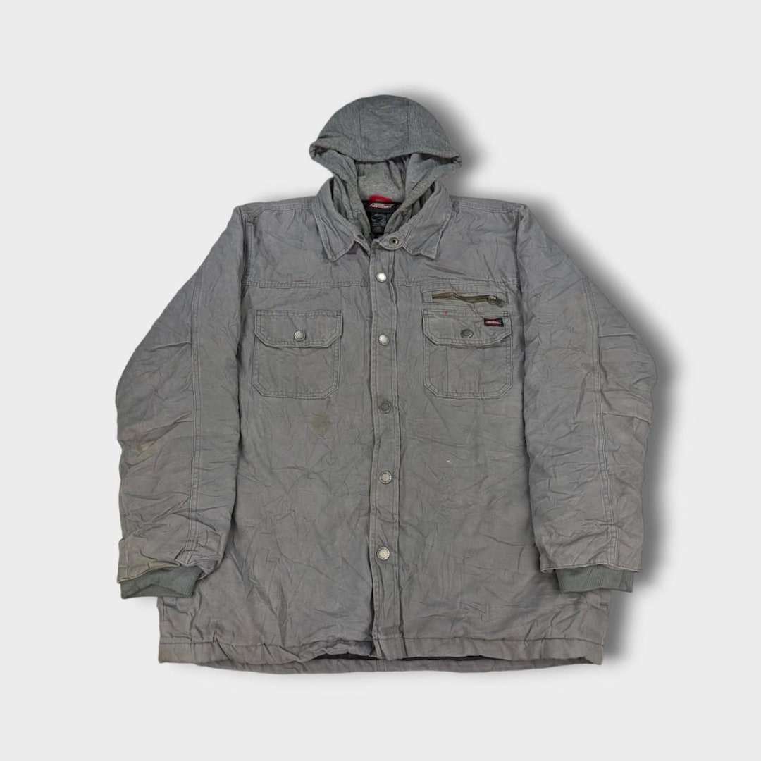 Vintage Dickies Grey Workwear Jacket Hoodie - Men's Size Large - Etsy