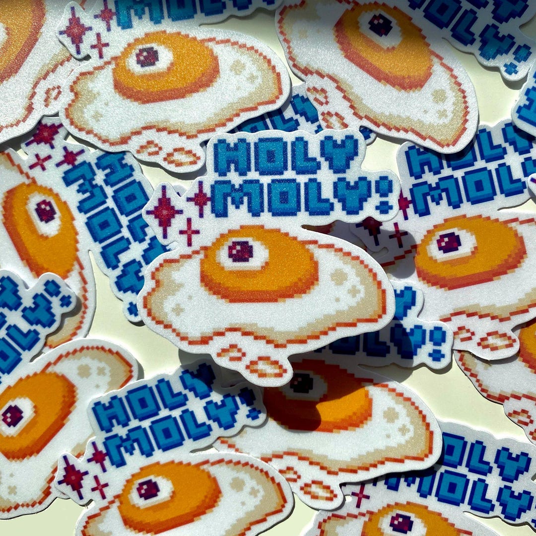 Holy Moly! Matte Vinyl Sticker | Journaling Sticker | Cute Egg Pixel ...