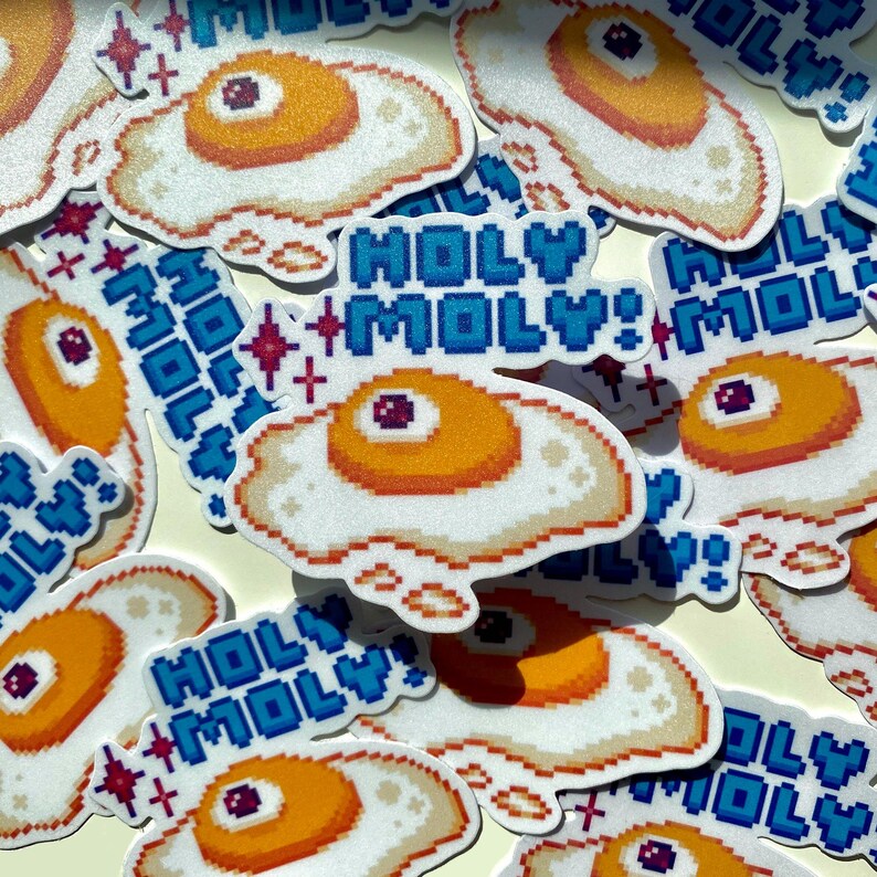 Holy Moly! Matte Vinyl Sticker | Journaling Sticker | Cute Egg Pixel ...