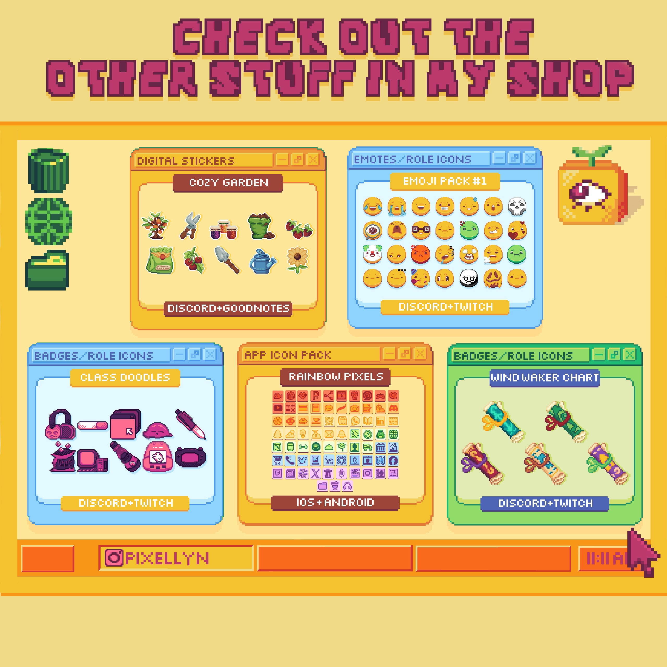 Sword Mouse Cursors 3 Custom Designs / Cute Pixel Aesthetic / Windows ...