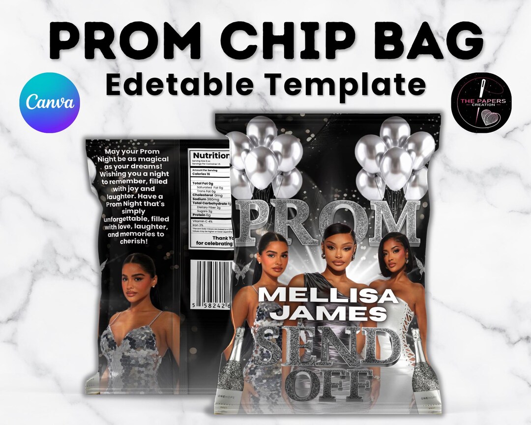 Editable Prom Send Off, Black and Silver Prom Send off Digital, Red ...