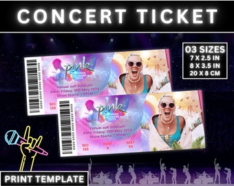 Concert Ticket, Ticket 2024, Memorabilia Concert, Personalized Music ...