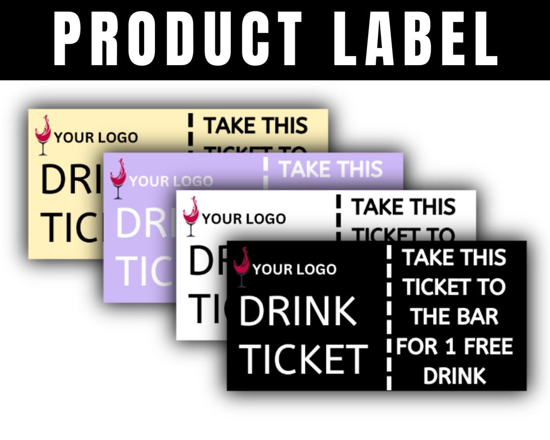 Printable Party Drink Tickets, Editable Drink Voucher Template, Wedding ...