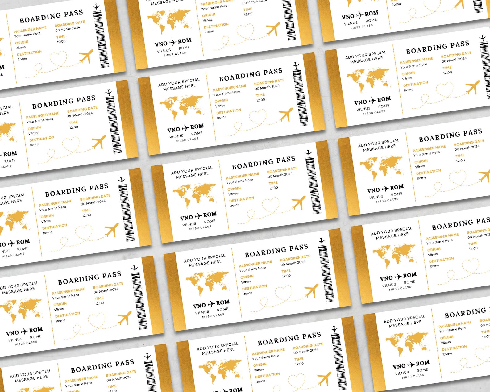 Travel Boarding Pass Ticket, Custom Journey Ticket, Personalized Flight ...