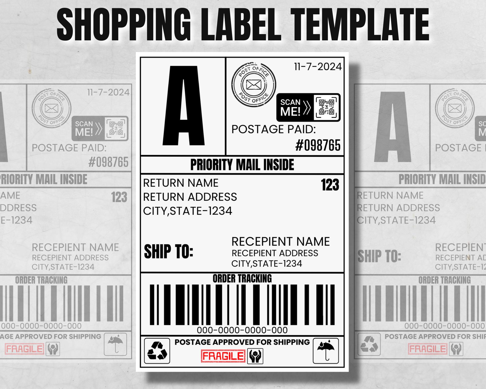 Shipping Label Template, Mail Shipping Label Template for Gift Box ...