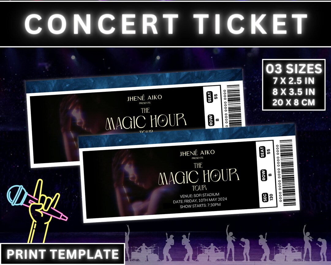 Editable Concert Ticket Template, DIY Concert Ticket, Memorabilia ...