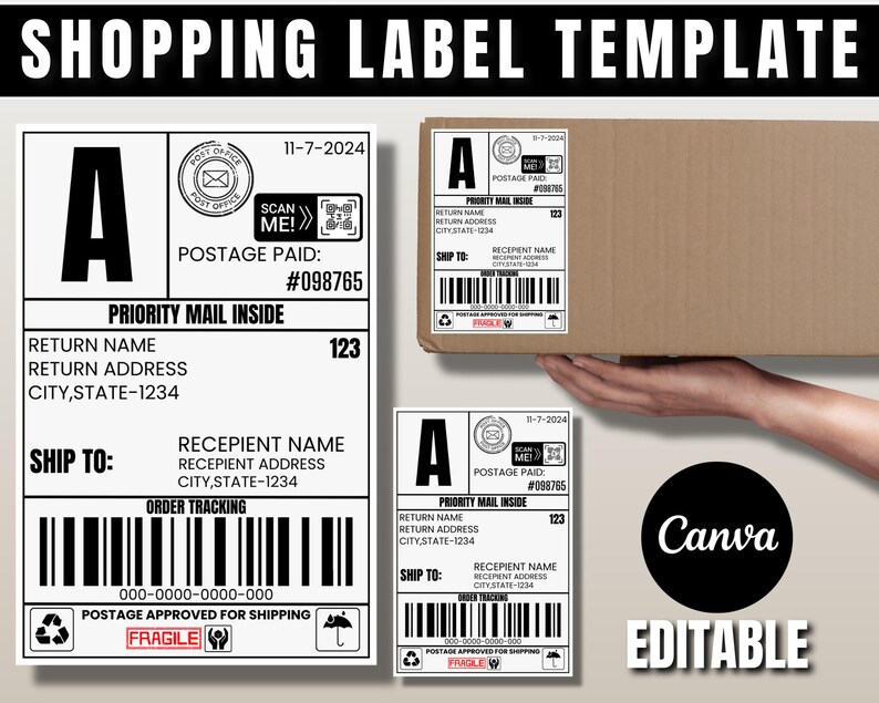 Shipping Label Template, Mail Shipping Label Template for Gift Box ...