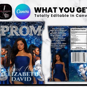 2025 Prom Chip Bag Template, Prom Send off Party Favor, Editable Green ...