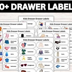 50+ Kids Dresser Drawer Labels, Kids Drawer Labels, Printable Kids ...