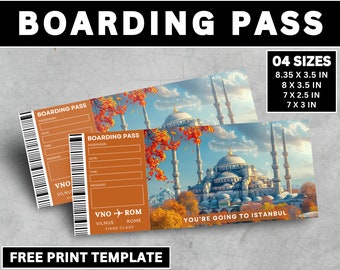 Boarding Pass Istanbul, Surprise Trip to Istanbul, Surprise Boarding ...