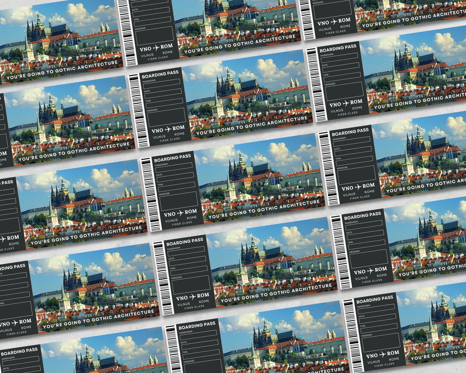 Boarding Pass Gothic Architecture, Surprise Boarding Pass Template ...