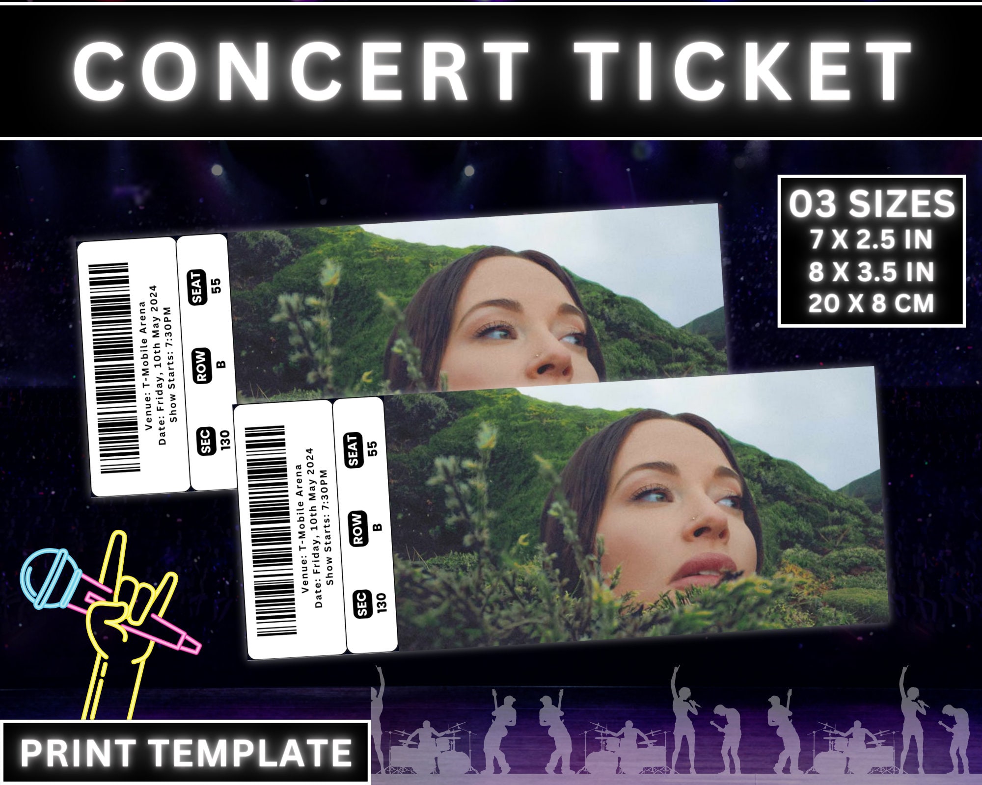 Editable Concert Ticket Template, DIY Concert Ticket, Memorabilia ...