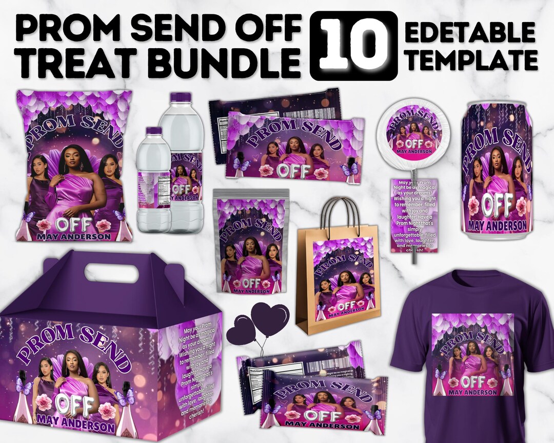 2025 Prom Sendoff Party Bundle, Editable Canva Templates, Instant ...