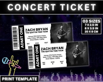 Editable Concert Ticket Template, DIY Concert Ticket, Memorabilia ...