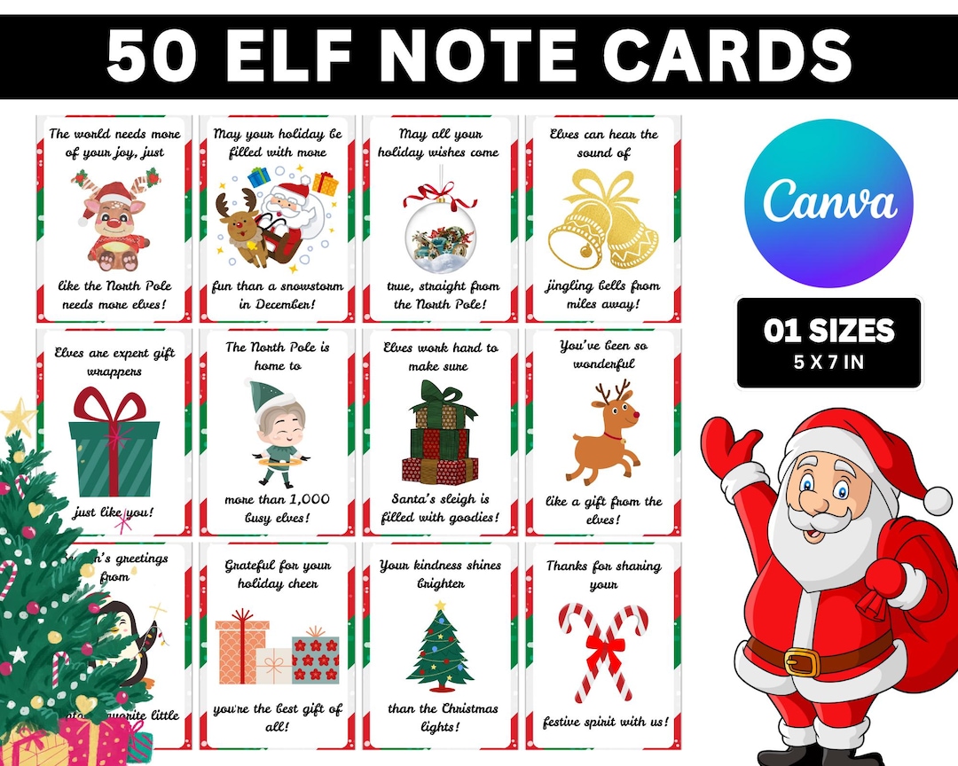Editable Elf Note Cards, Printable Elf Note Template, Personalized ...