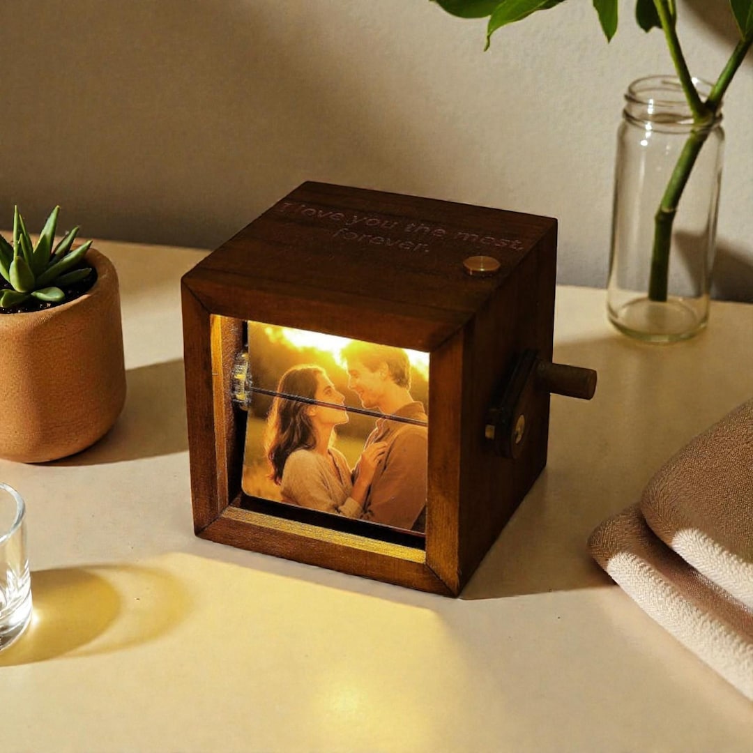 Personalized Photo Flipbook Animation Box, Custom Wooden Photo ...