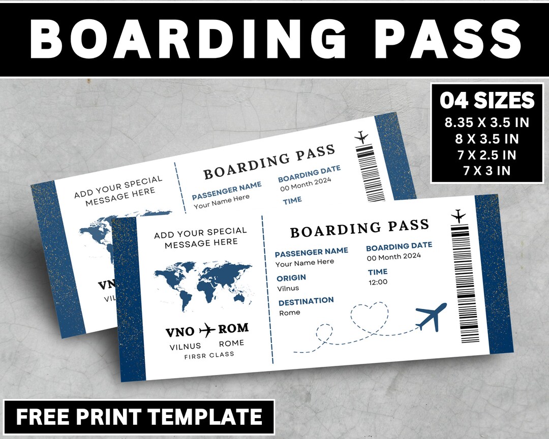 Travel Boarding Pass Ticket, Surprise Boarding Pass Ticket ...
