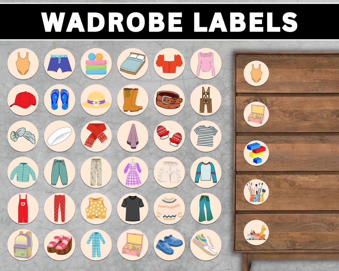 Editable Kids Toys Wadrobe Label, Wardrobe Labels Kids, Toy Labels ...