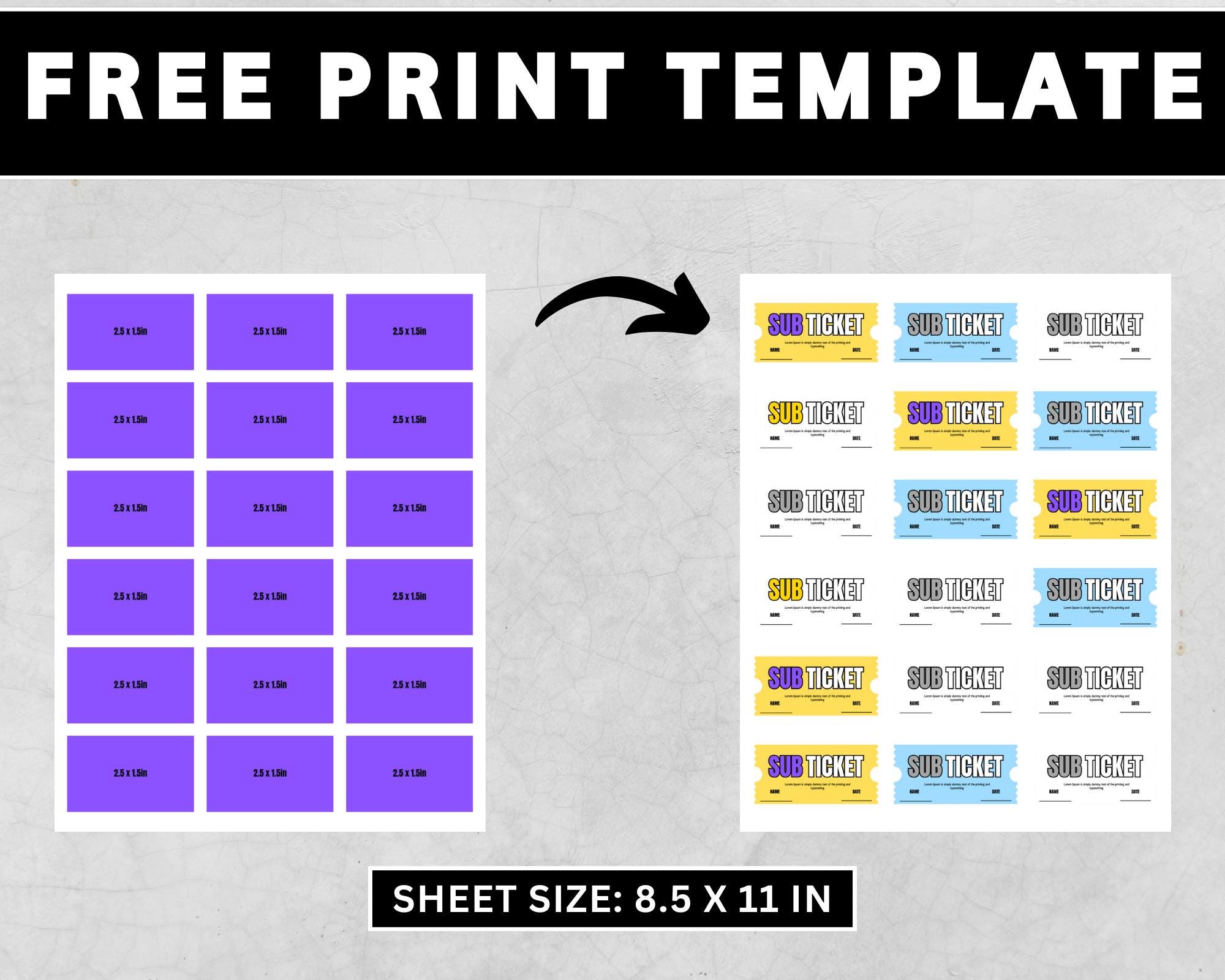 Sub Tickets | Printable Classroom Management Incentives | Instant ...