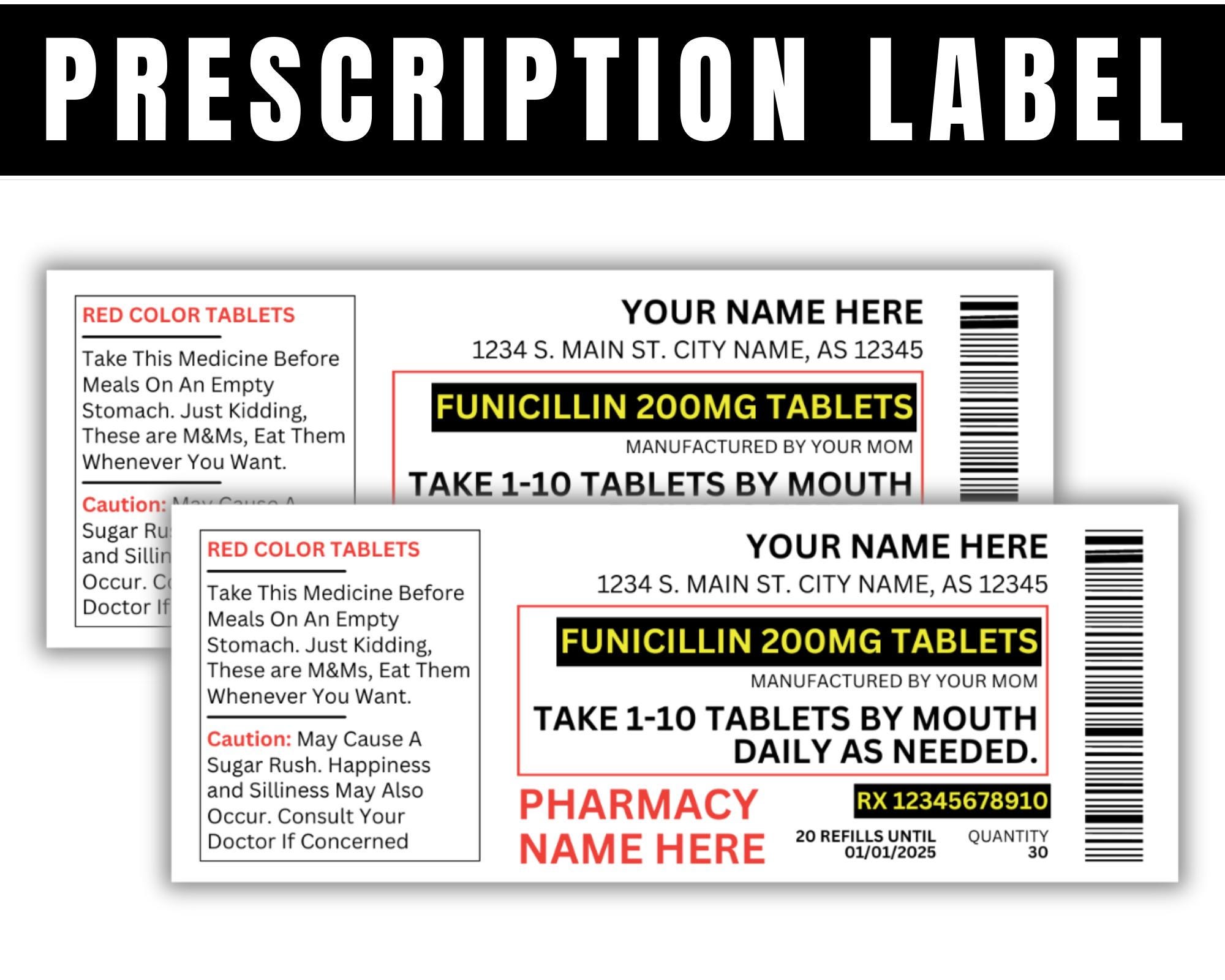 Blank Prescription Label Template