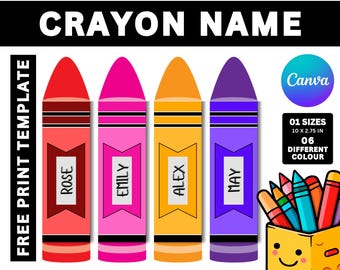 Crayon Name Plates - Etsy