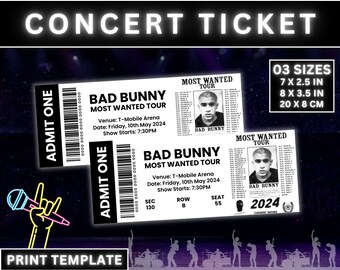 Concert Ticket, Ticket 2024, Memorabilia Concert, Personalized Music ...