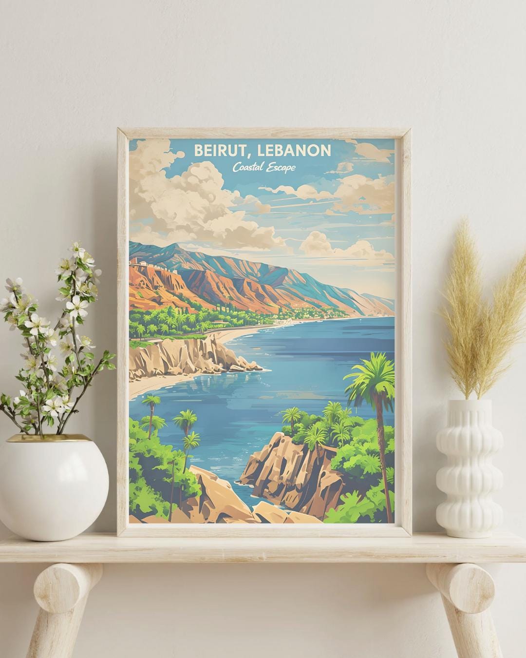 Beirut Lebanon Poster 16x24 – Coastal Escape Digital Download, Vintage ...