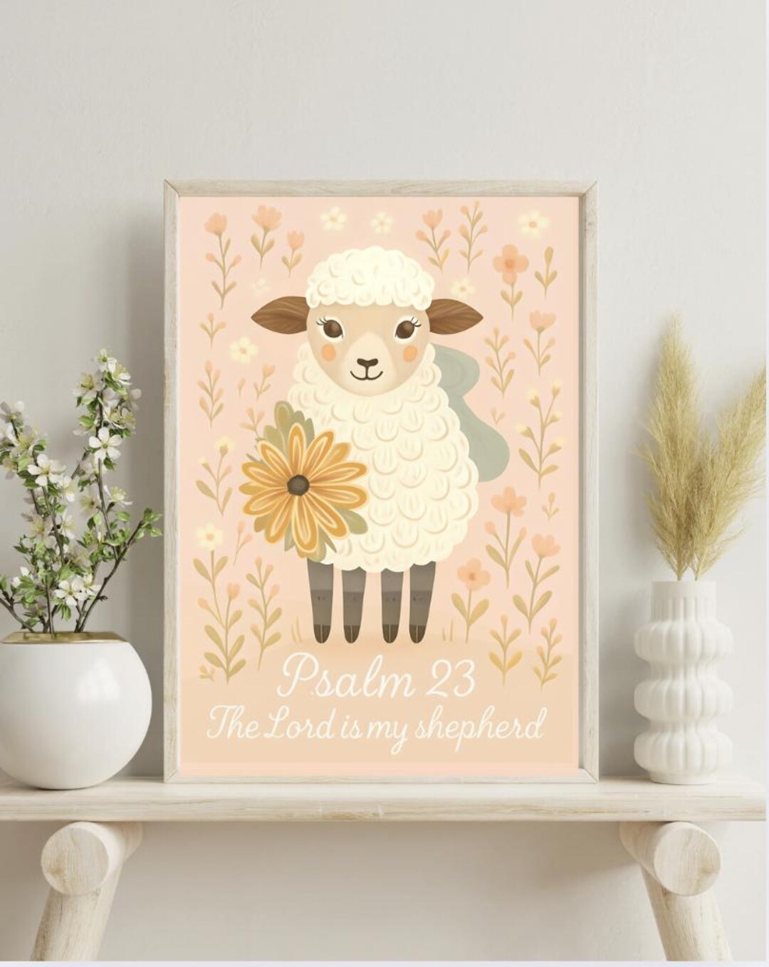 Nursery Psalm 23 Wall Art Print Bible Verse Poster Printable Homeschool ...