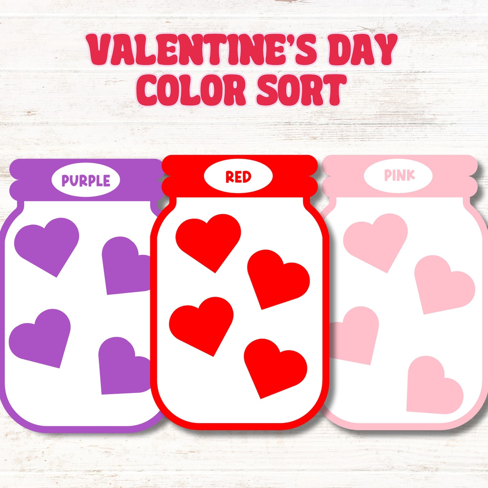 Valentine's Color Sorting, Preschool Curriculum, Valentine's Day ...