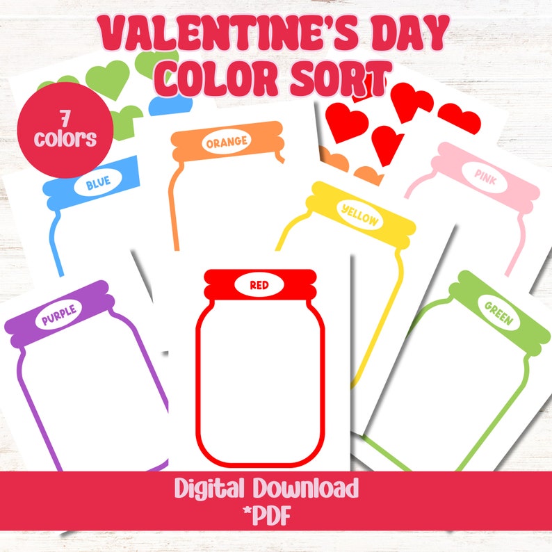 Valentine's Color Sorting, Preschool Curriculum, Valentine's Day ...