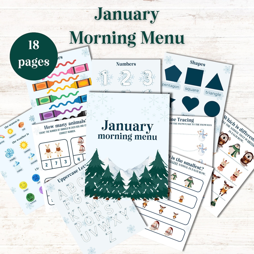 Preschool January Morning Menu: Winter Activities (digital Download) - Etsy