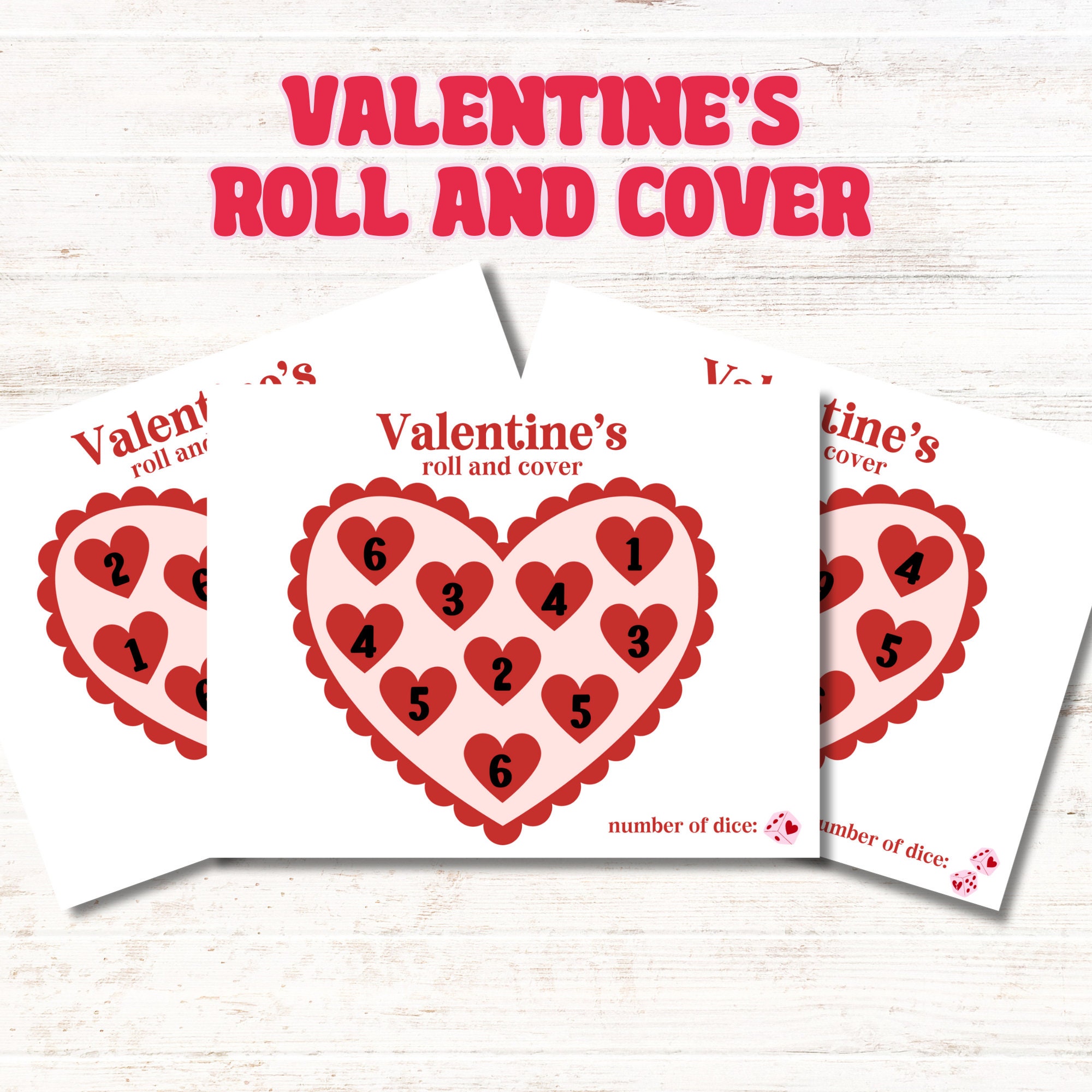 Valentine's Roll and Cover, Preschool Curriculum, Valentine's Day ...