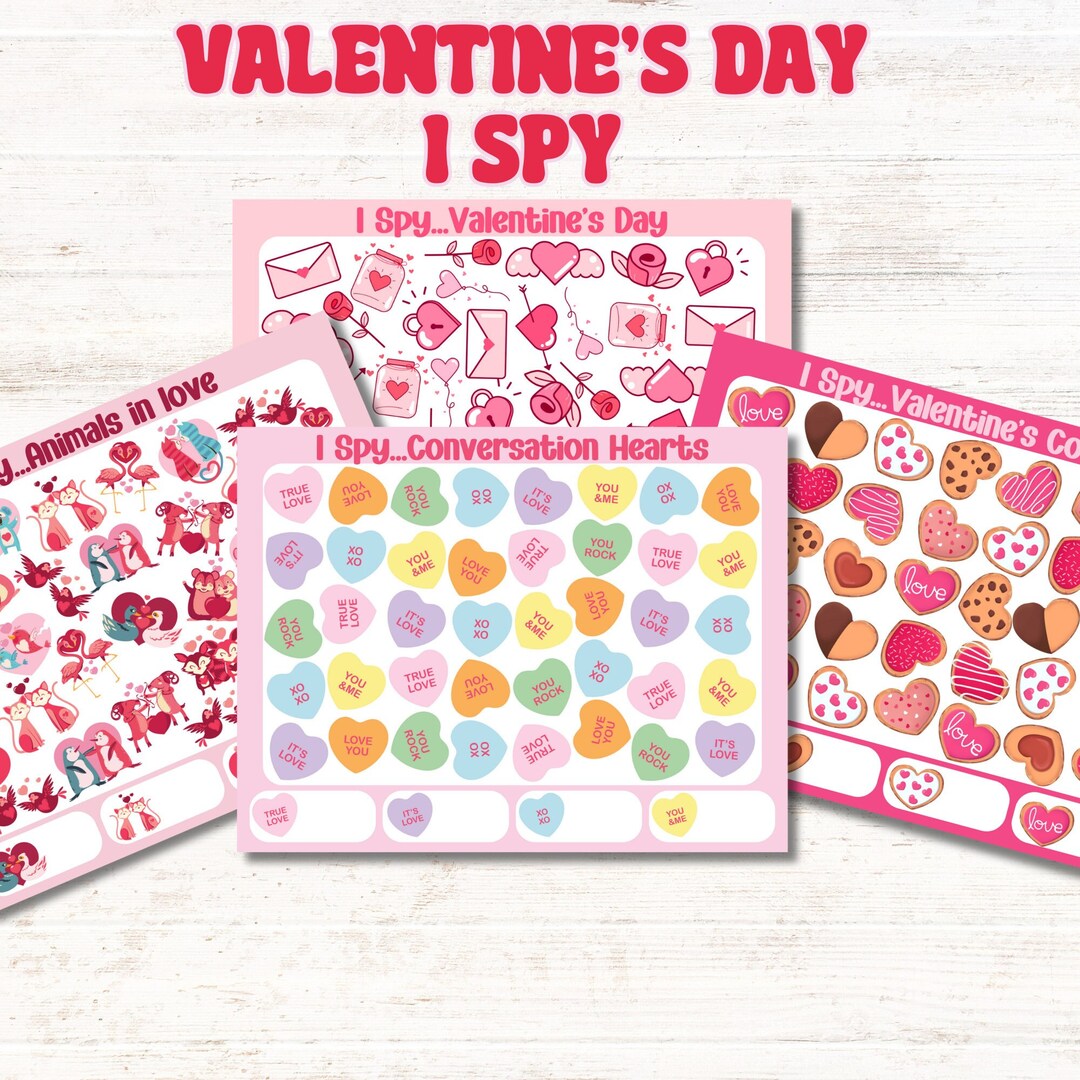 Valentine's Day I Spy, Preschool Curriculum, Valentine's Day Preschool ...