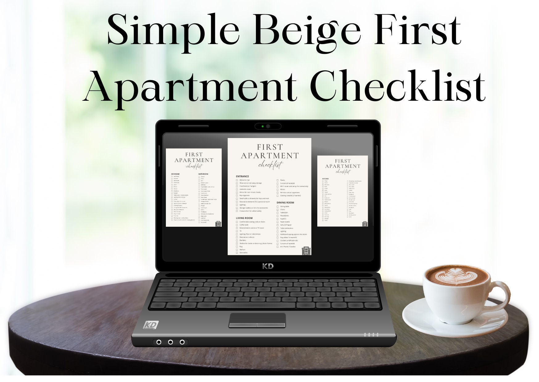 Simple Beige First Apartment Checklist - Etsy