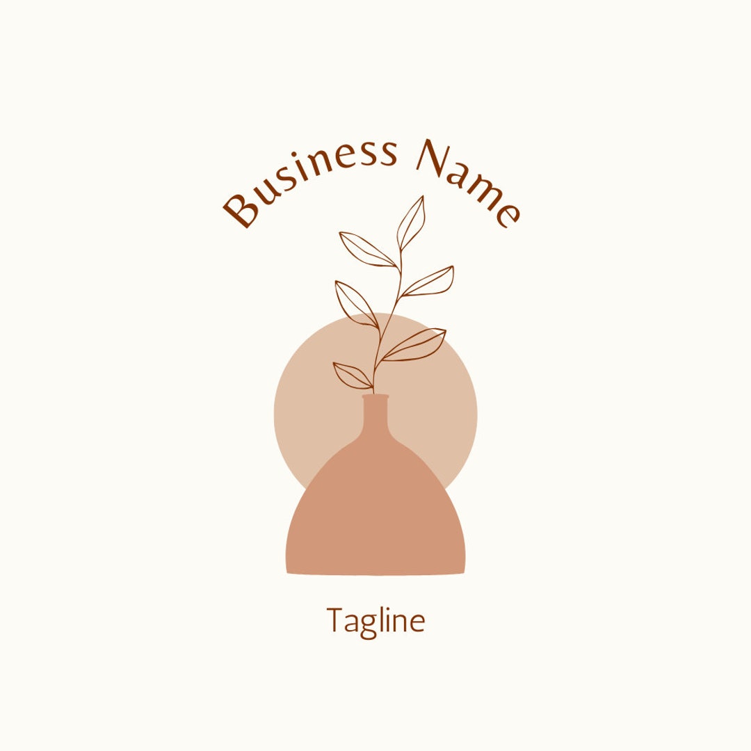 Pottery Logo Design Floral Logo Ceramic Logo for Pottery Studio Logo ...