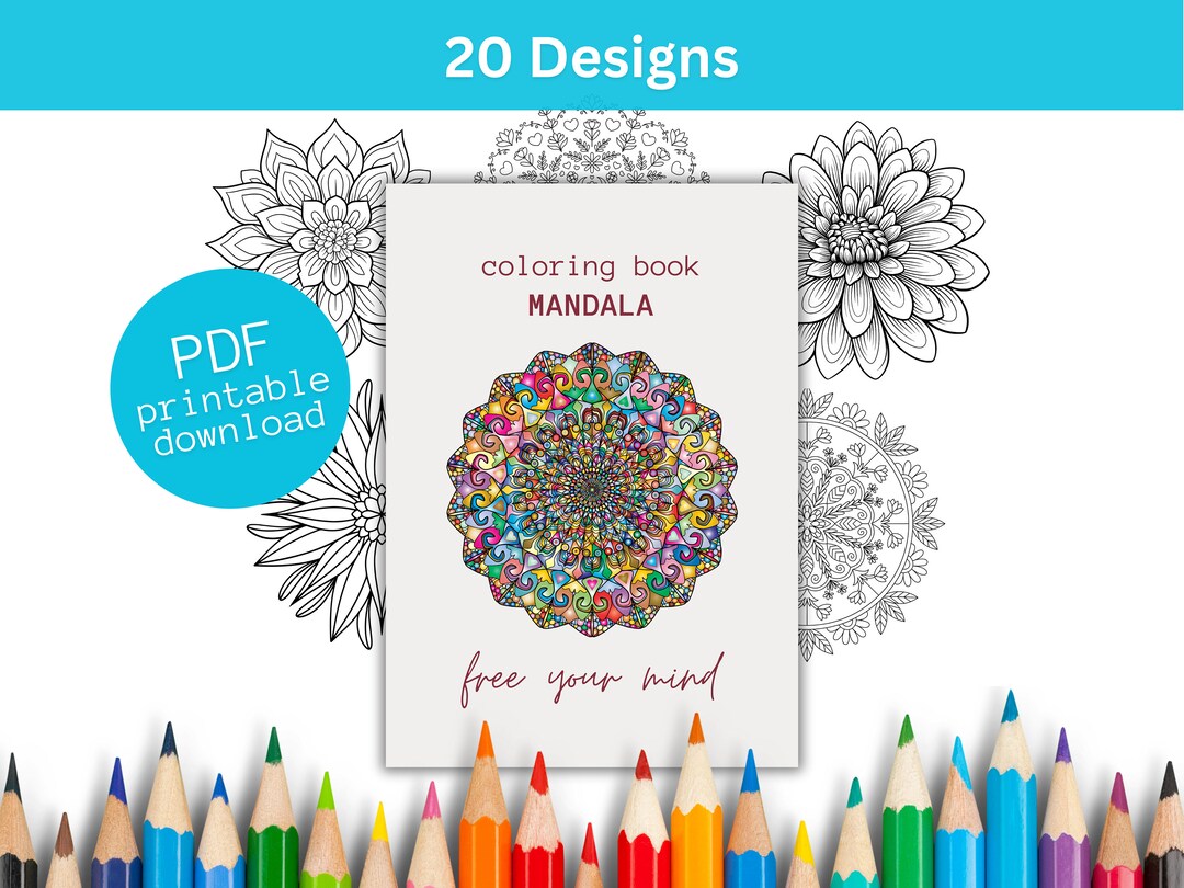 20 Mandala Template for Coloring Book With Mandalas Instant Download ...