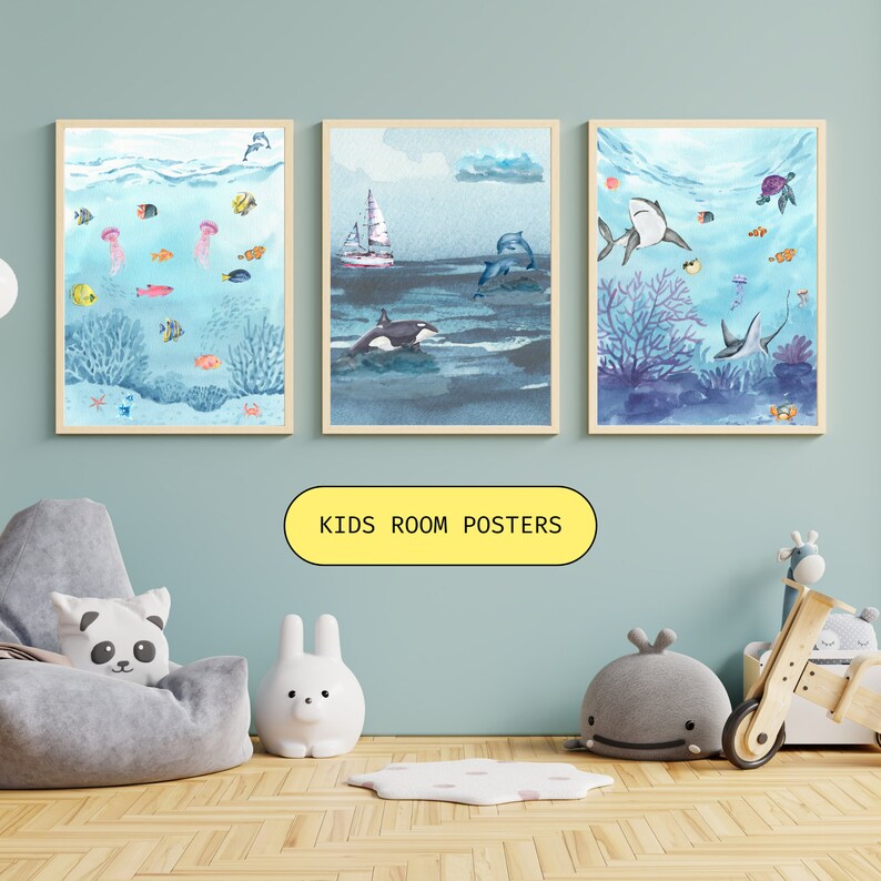 Nautical Watercolor Paintings, Watercolor Wall Art, Seaside Prints - Etsy