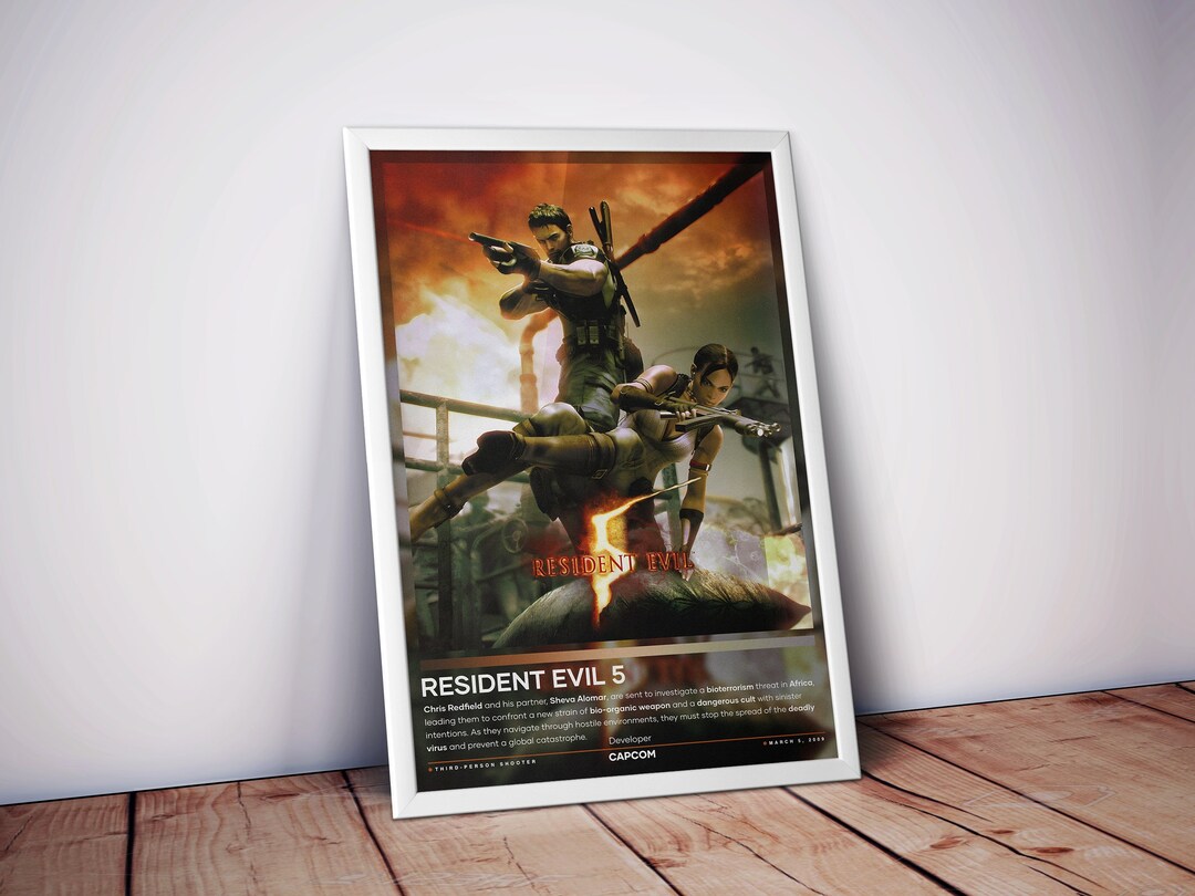 Resident Evil 5 Poster, Gaming Posters, 4 Colors, Video Game Posters ...