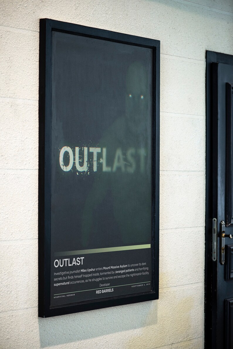 Outlast Poster, Gaming Poster, 4 Colors, Video Game Poster, High ...