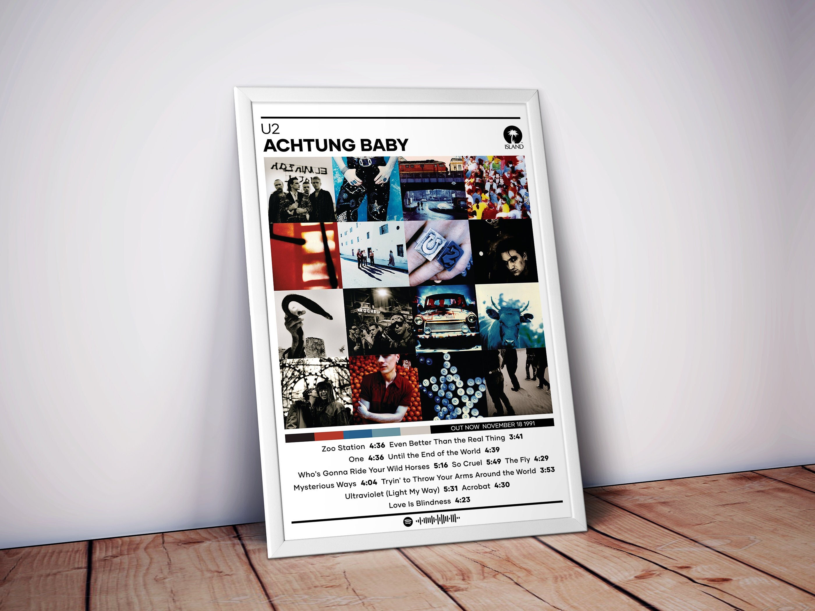 U2 Poster Achtung Baby Poster 4 Colors Album Poster Prints Rock Music ...