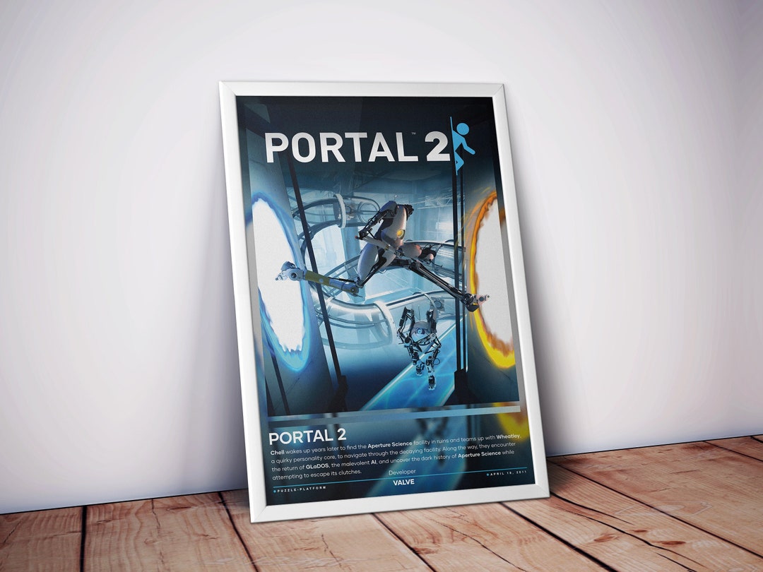 Portal 2 Poster Print, Gaming Posters, 4 Colors, Video Game Poster ...