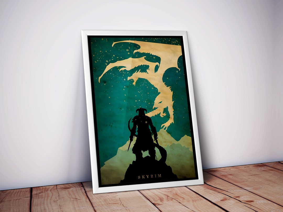 Skyrim Poster Skyrim Print Gaming Posters Video Game Posters Wall Decor ...