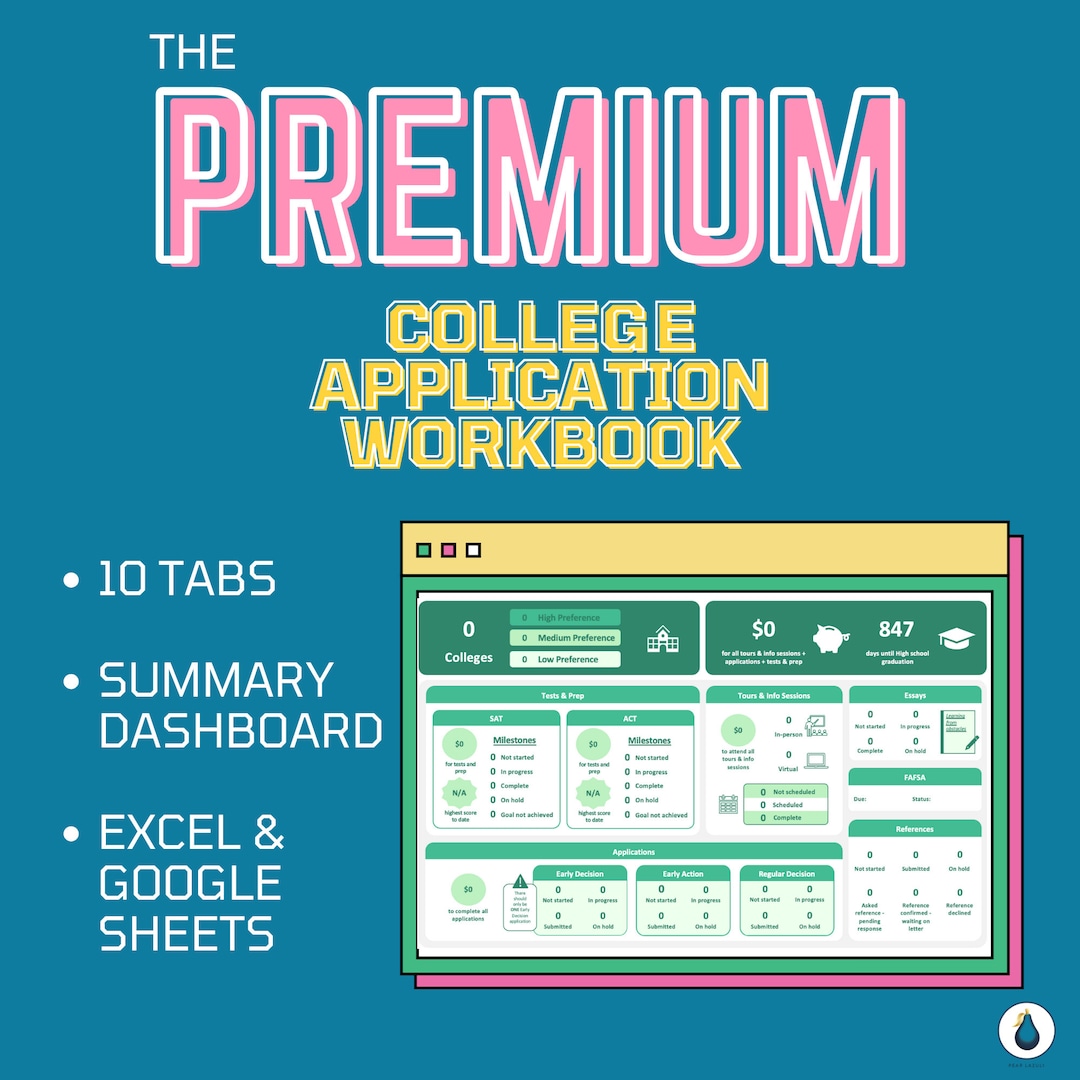 College Application Planner and Tracker (premium Digital Workbook ...