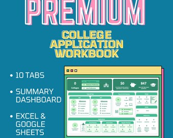 College Application Planner and Tracker (basic Digital Workbook Available in Microsoft Excel and ...