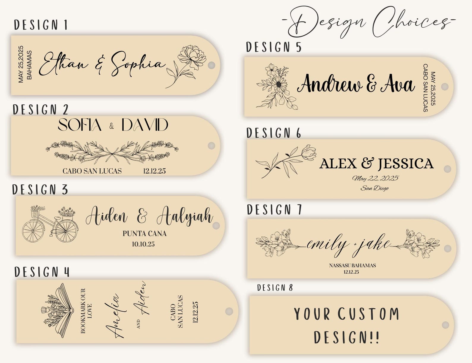 Personalized Wooden Bookmark Wedding Favors, Party Gifts, Bridal Shower ...